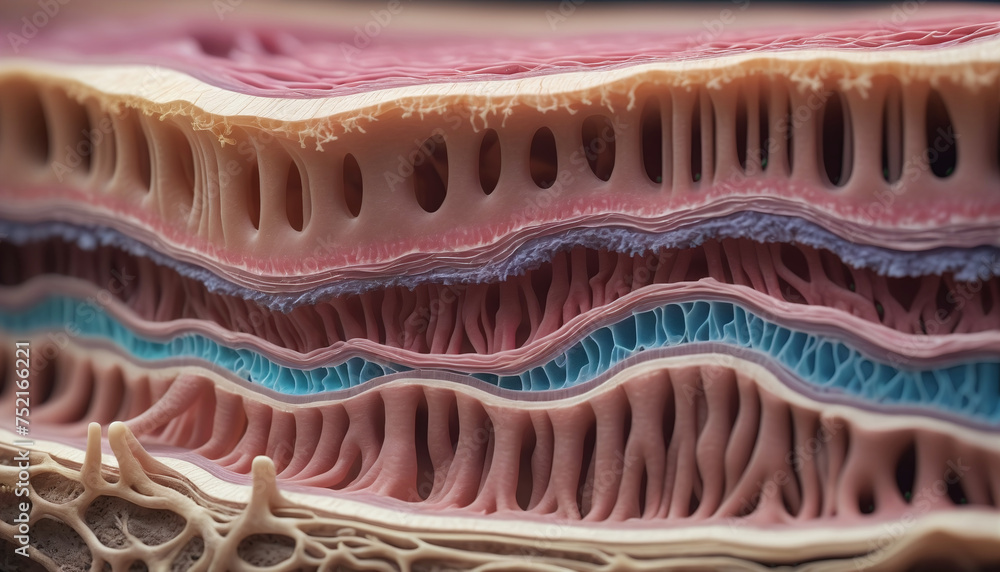 Close-up of the structure and composition of the different layers of ...