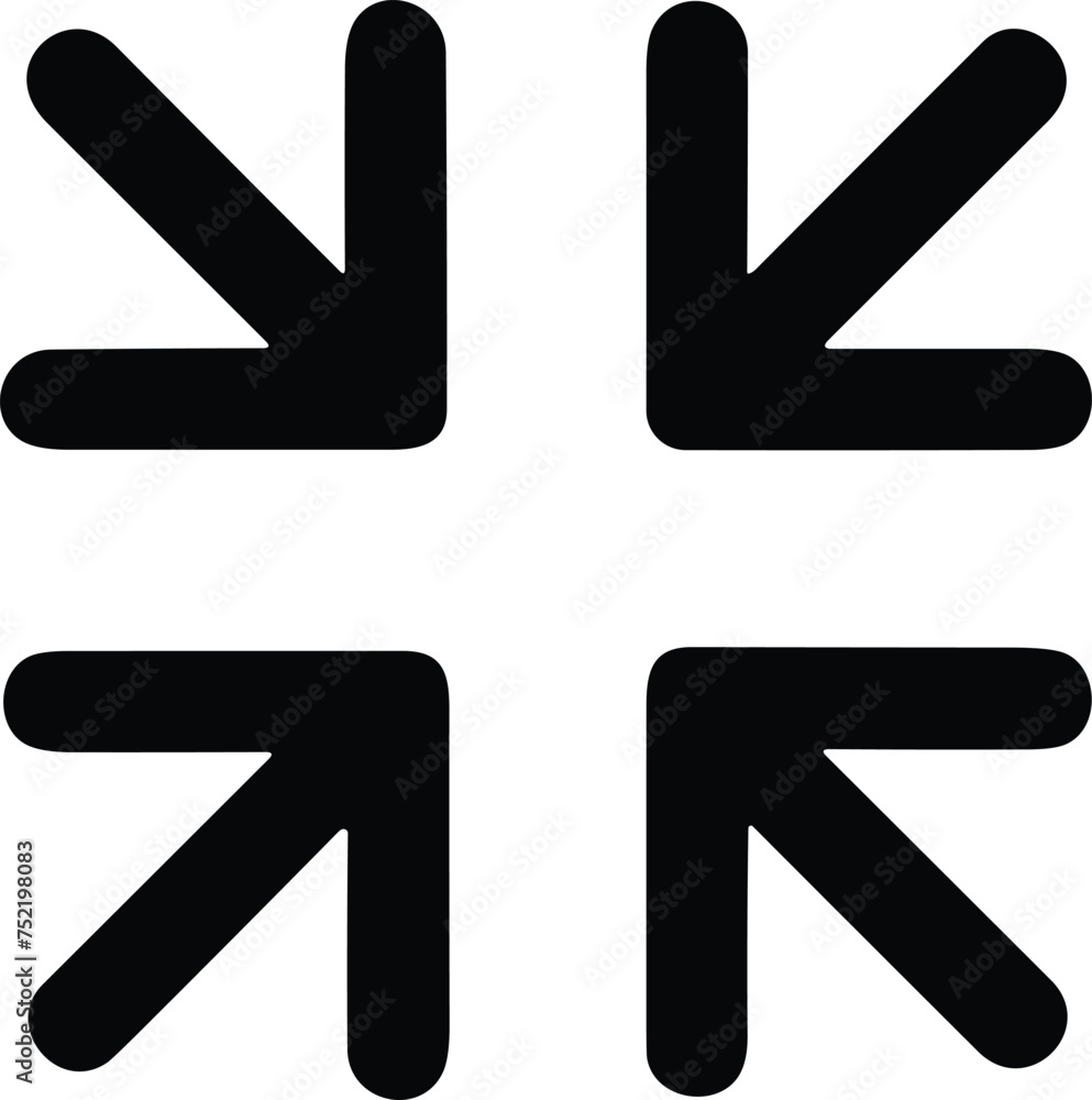 Vetor de Minimize or half screen button icon. half screen enter and exit sign. Arrow mark icon ...