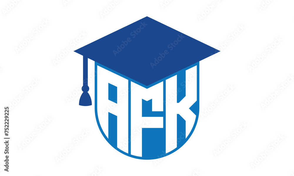 AFK initial letter academic logo design vector template. school college ...