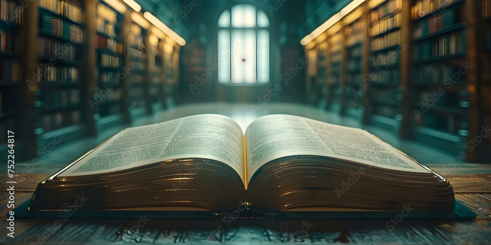 Digitally Rendered Vintage Open Book with Animated Pages: Professional ...