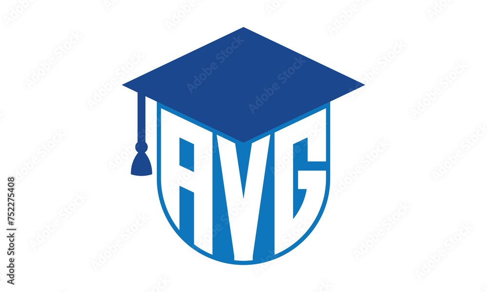 AVG initial letter academic logo design vector template. school college ...