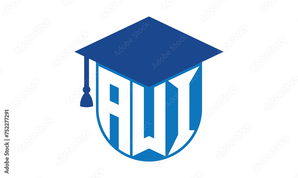 AWI initial letter academic logo design vector template. school college ...