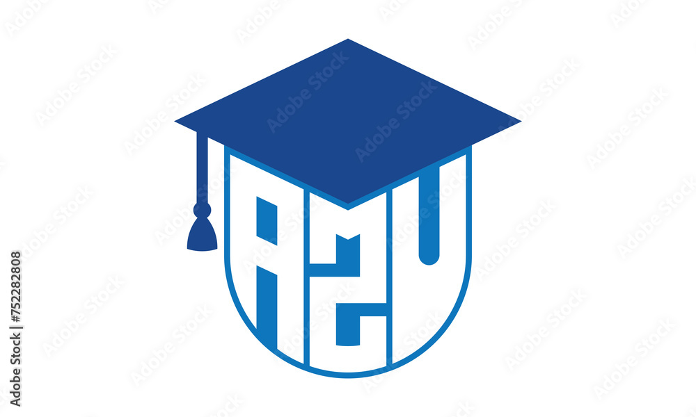 Vecteur Stock AZU initial letter academic logo design vector template ...