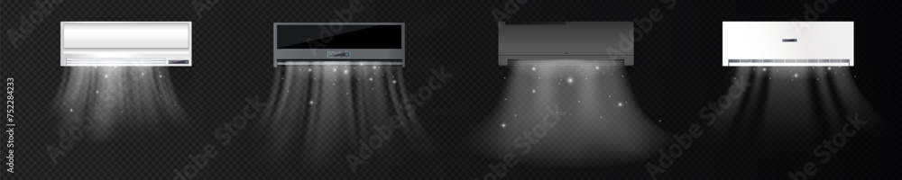 Abstract light blowing effect from air conditioner, air purifier or ...