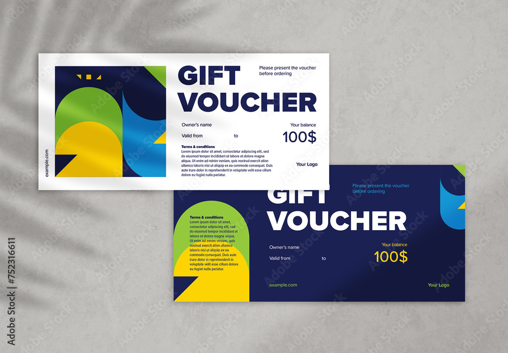 Abstract Gift Voucher Layout Stock Template | Adobe Stock