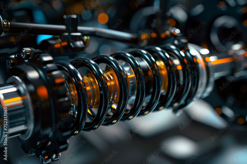 Shock absorber strut with coil spring, suspension system of modern car ...