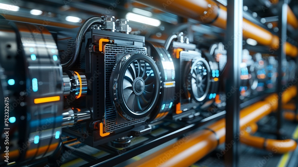 Simple yet powerful server rack cooling system Stock Photo | Adobe Stock