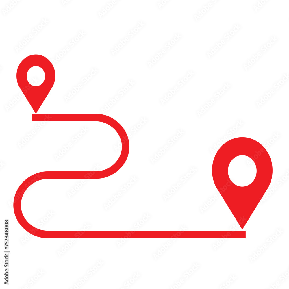 Route map, route, map icon, Perfect use for print media, web, stock ...