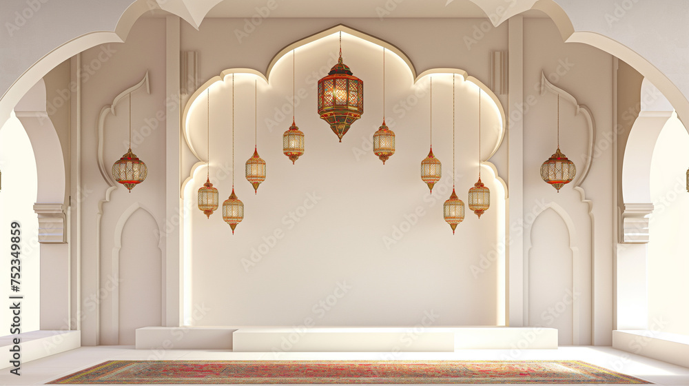 Arabic Lanterns, Clean Stage, Product Display Montage in Hari Raya ...