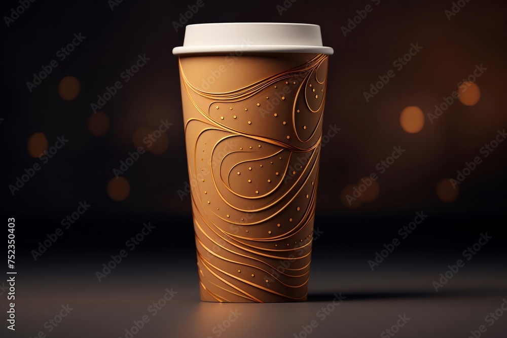 Gold mock-up paper cups, perfect for coffee to go or takeout drinks ...