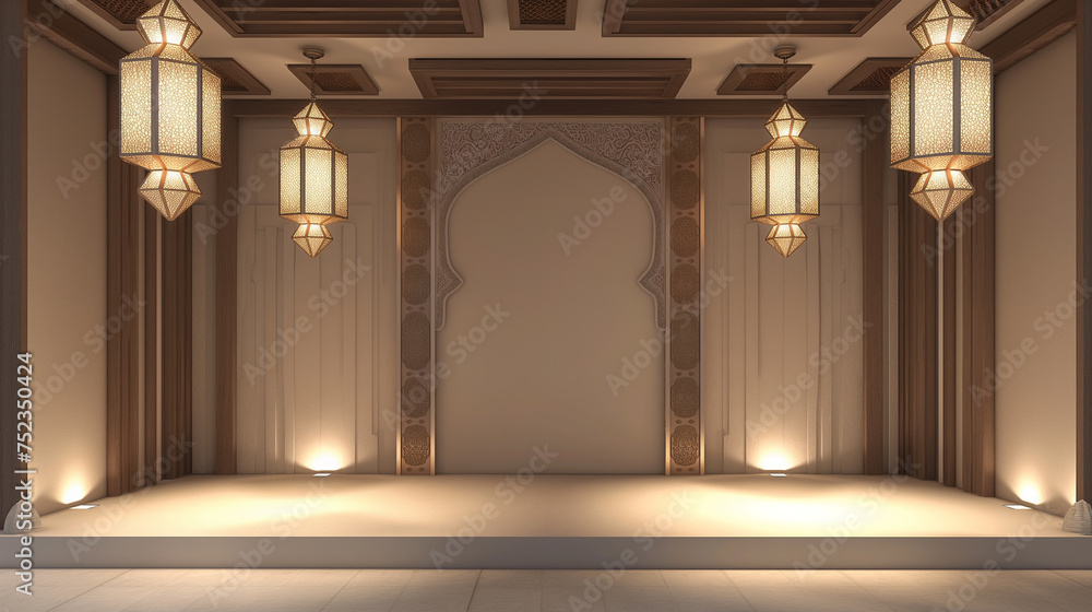Arabic Lanterns, Clean Stage, Product Display Montage in Hari Raya ...