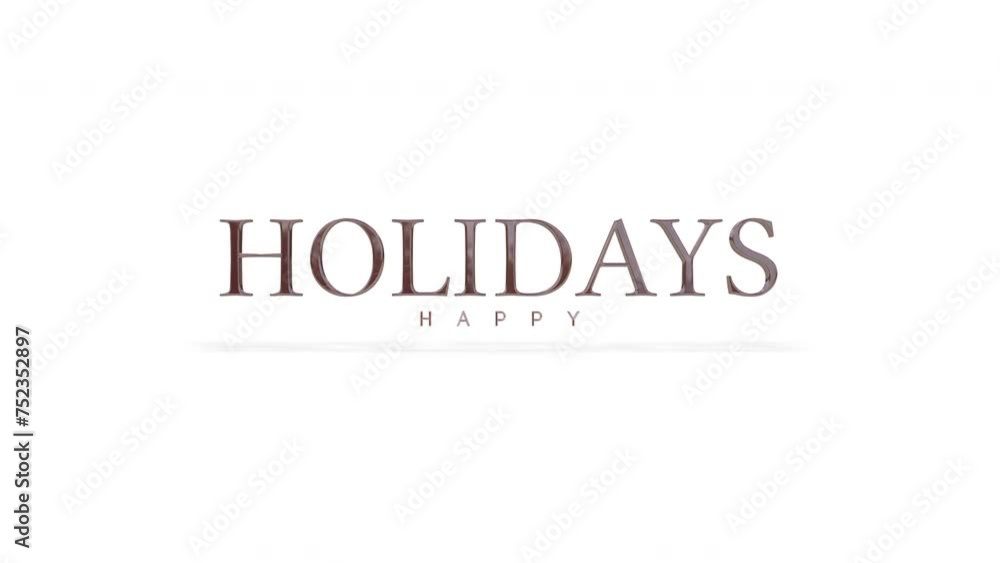 The Happy Holidays logo showcases the brand name in a stylized font ...