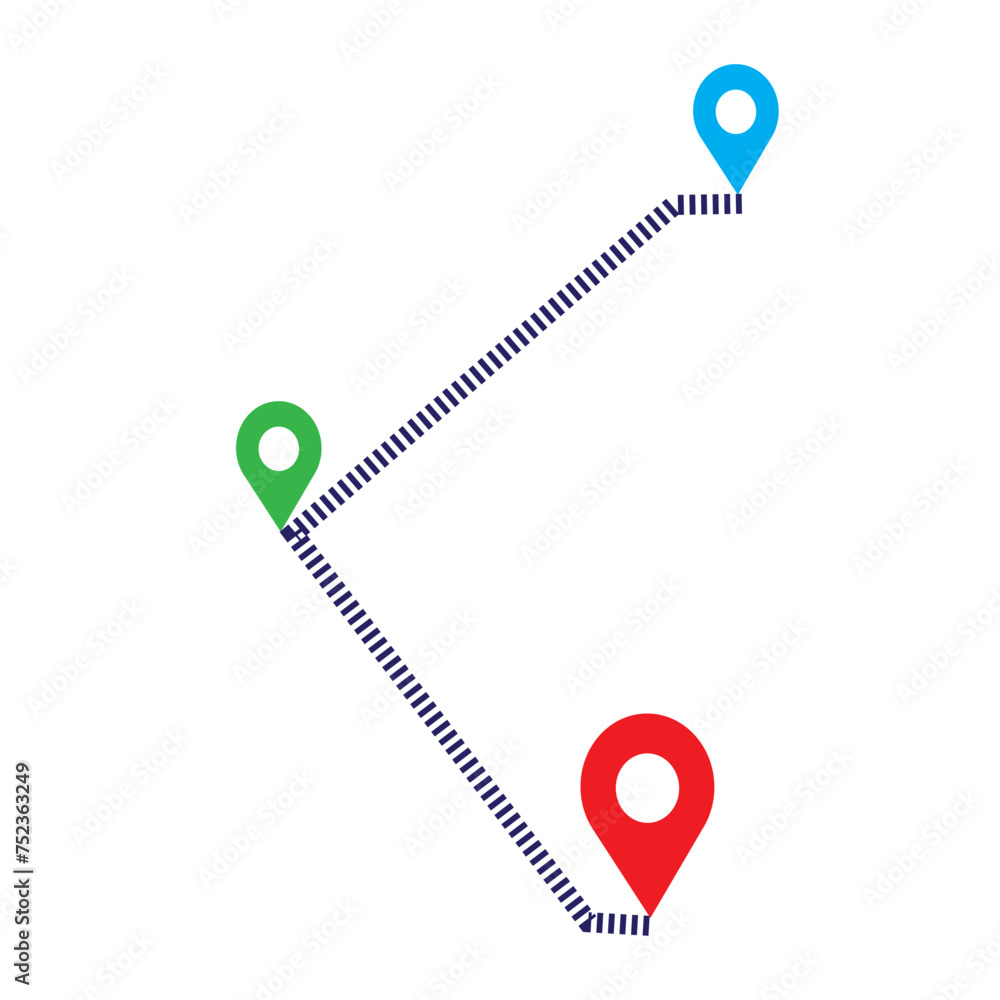 Route map, route, map icon, Perfect use for print media, web, stock ...