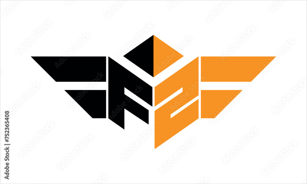 FZ initial letter falcon icon gaming logo design vector template ...