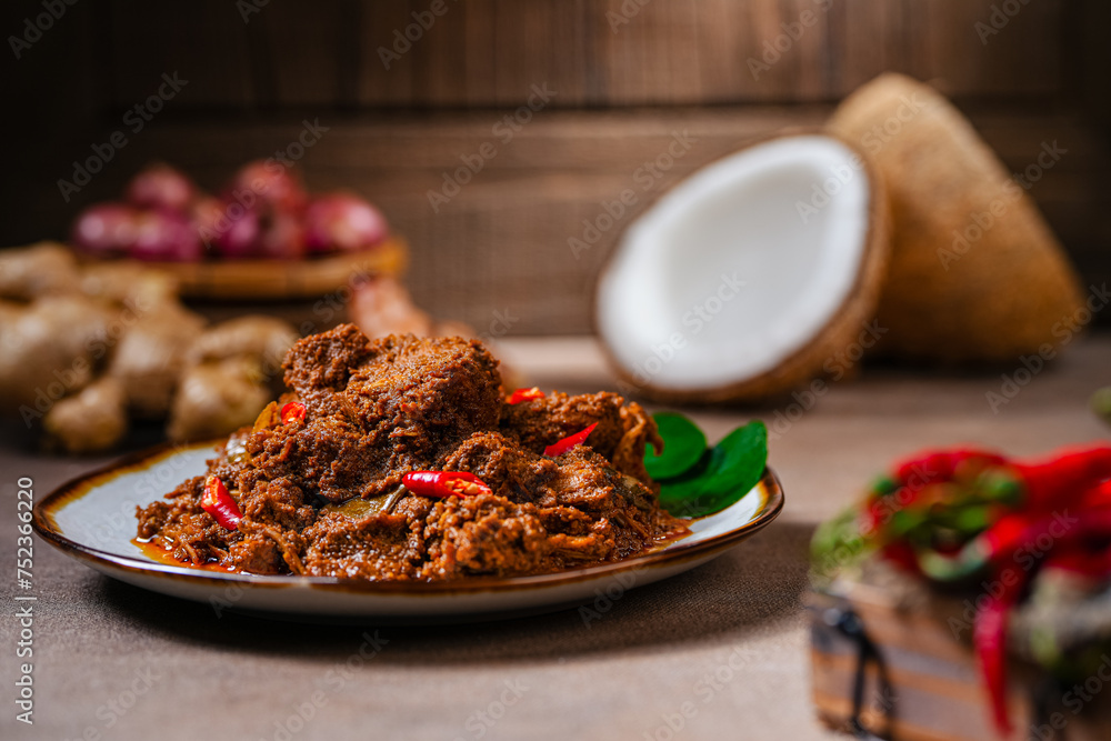 Rendang Pork. Rendang is an Indonesian West Sumatra Minangkabau spicy ...