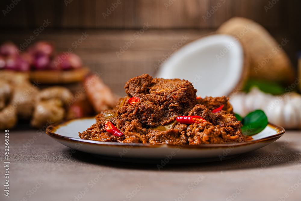 Rendang Pork. Rendang is an Indonesian West Sumatra Minangkabau spicy ...