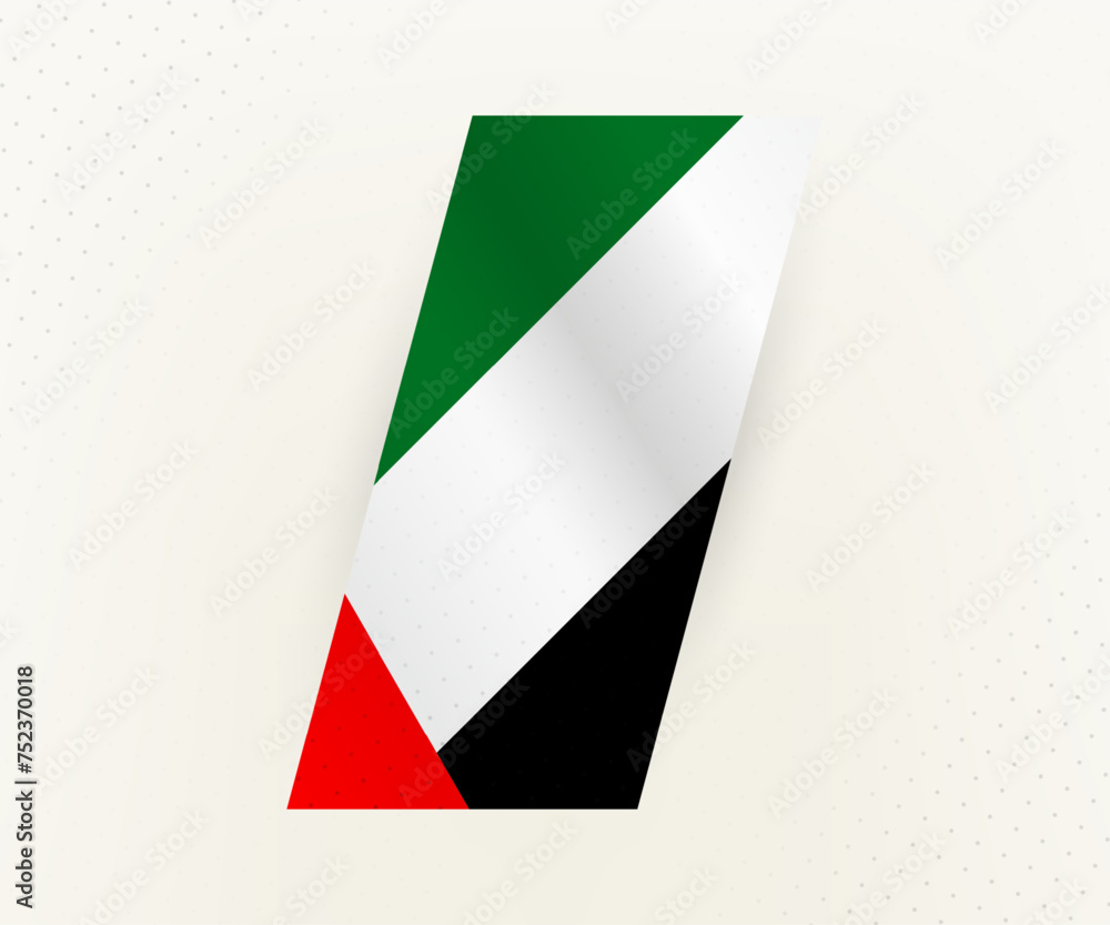 Abstract modern vertical flag of United Arab Emirates on beige ...