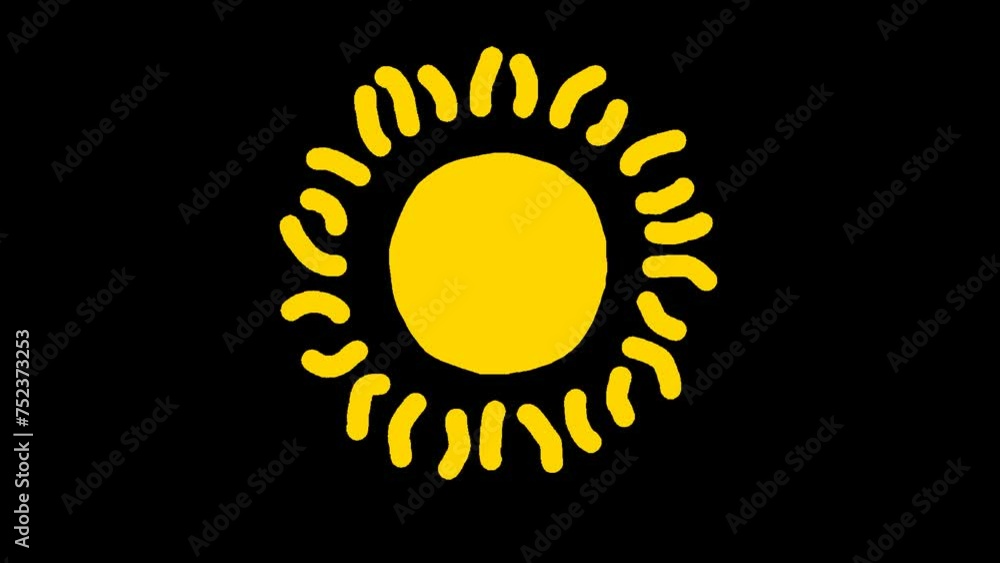 Animation of the sun rising and setting over the horizon isolated on a ...