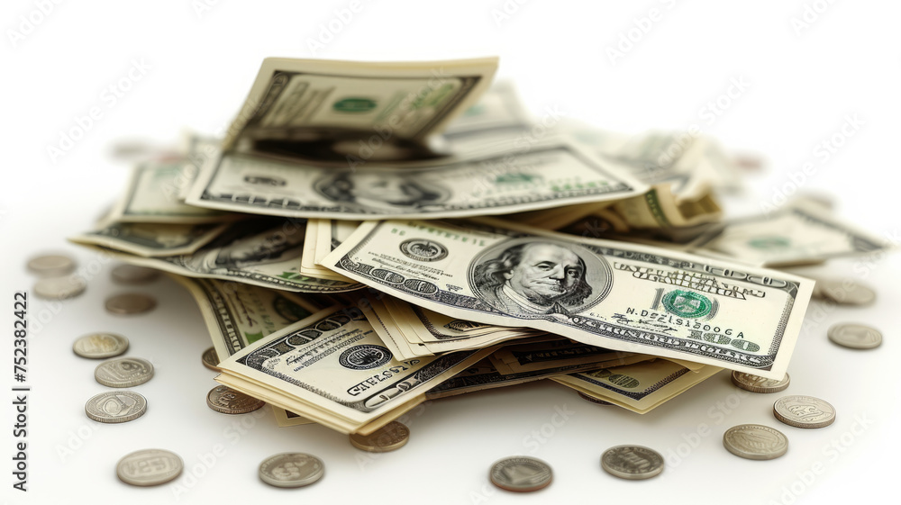 100 dollar bills floating around , no cut off point , photo realistic ...