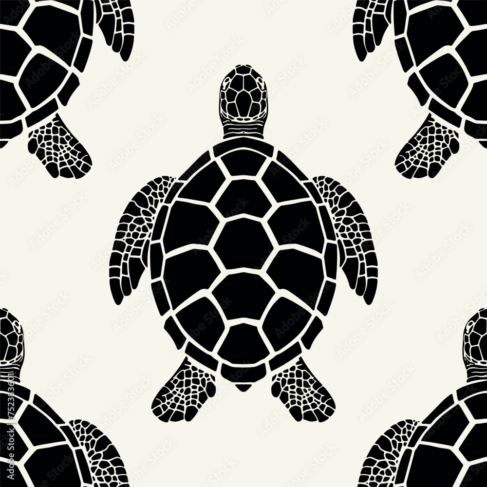 Vector seamless pattern. Monochrome surface design. Stylised graphic ...