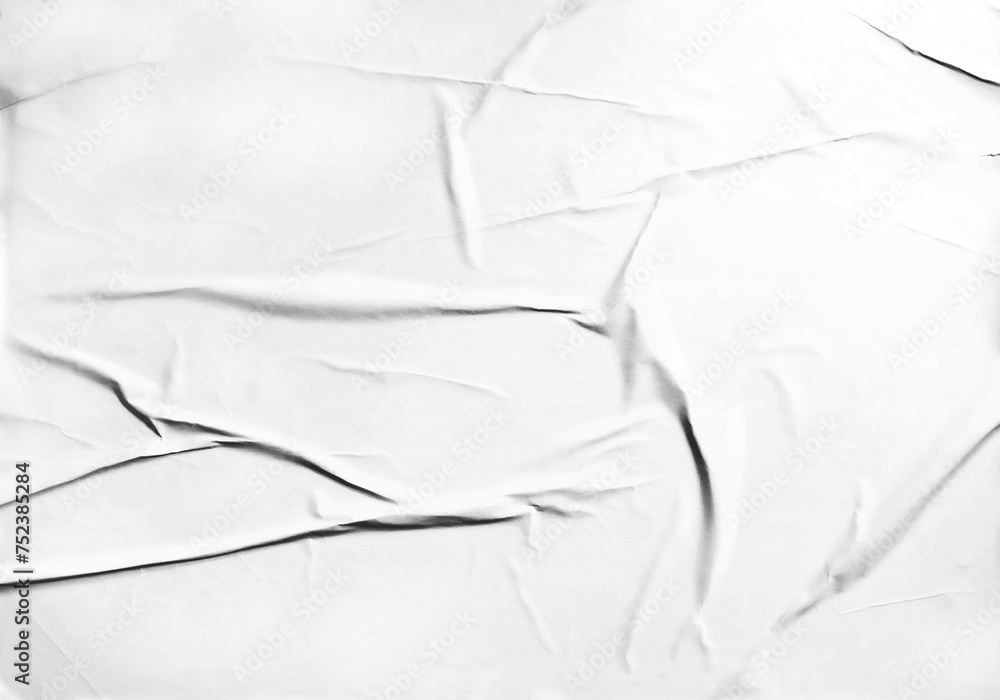 Photo & Art Print Paper wrinkled texture. Transparent glued poster ...