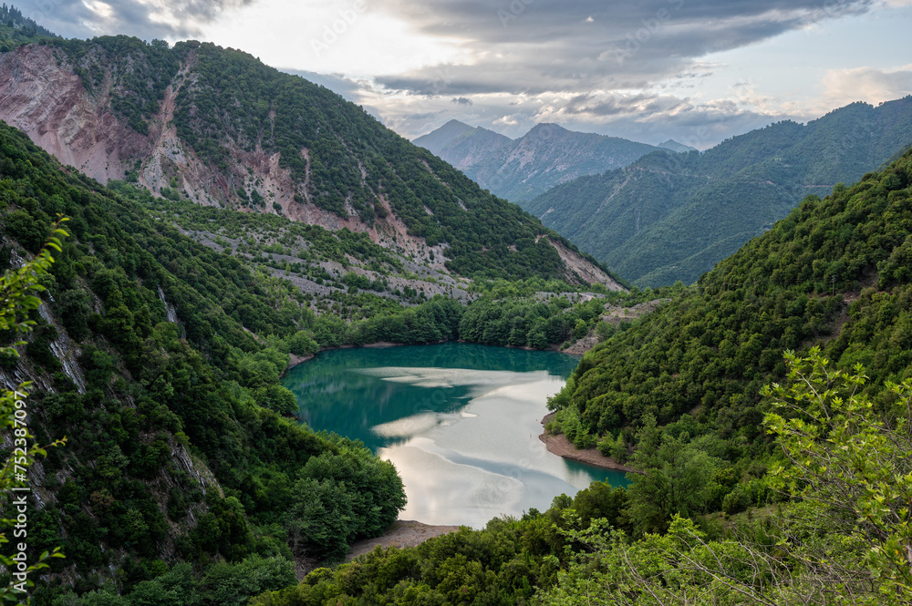 View of the impressive Stefaniada Lake, one of the so-called Dragon ...