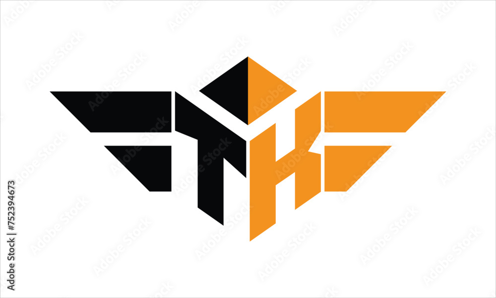 TK initial letter falcon icon gaming logo design vector template ...