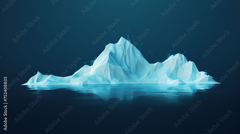 Glaciers, iceberg pieces, blue blocks of ice, frozen water and snow ...