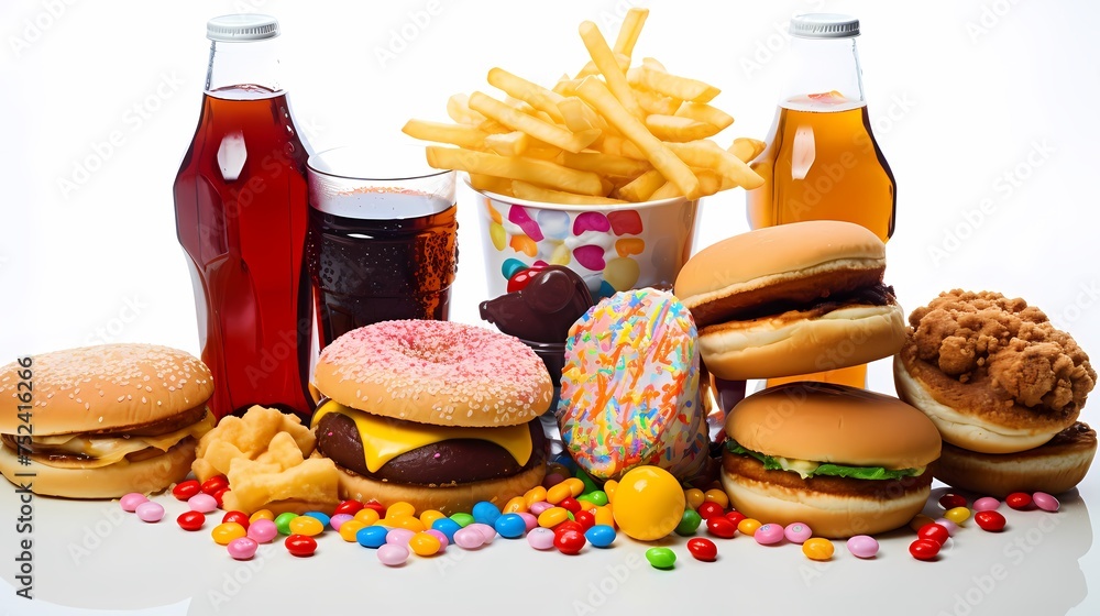 Consuming junk food as fried foods hamburgers soft drinks leading to ...