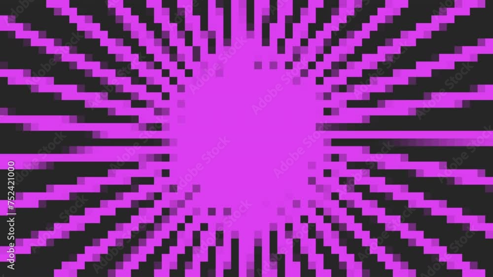A modern and abstract pixelated design with a purple and black backdrop ...