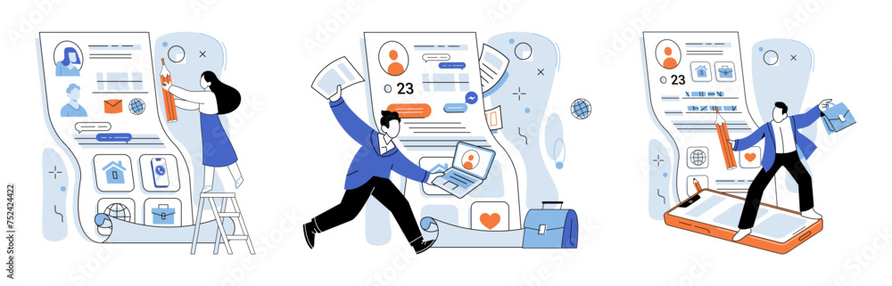 Personal profile. Vector illustration. User-friendly interfaces make it ...