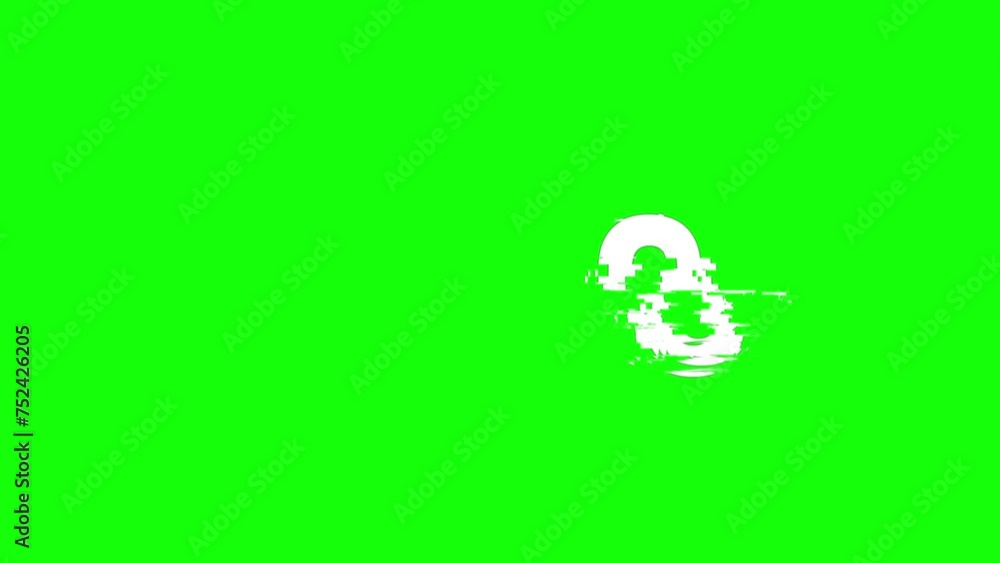 Countdown number from 5 to 0. Digital glitch distortion effect five to ...