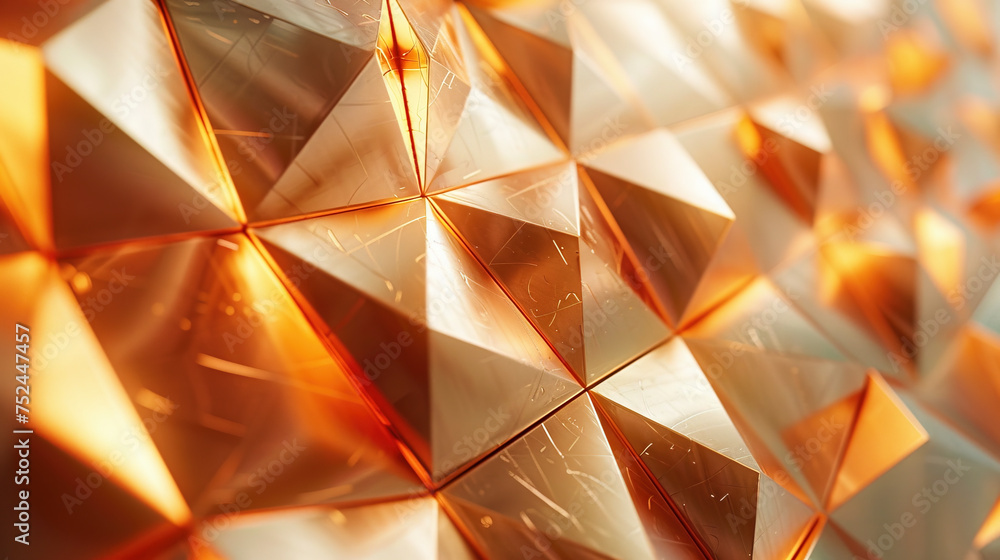 Ultra Detailed 4K Cinema Look Smooth Copper Triangle Back Wall, 3D ...