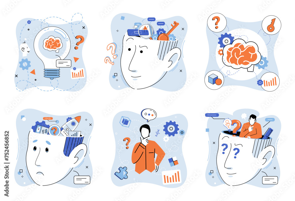 Mindset. Vector illustration. The mindset concept inspires us to ...