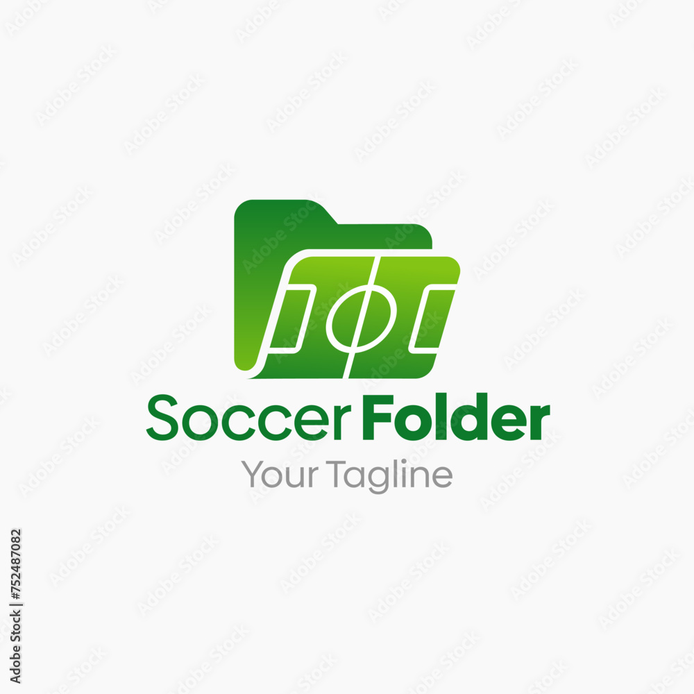 Vector Illustration for Soccer Folder Logo: A Design Template Merging ...