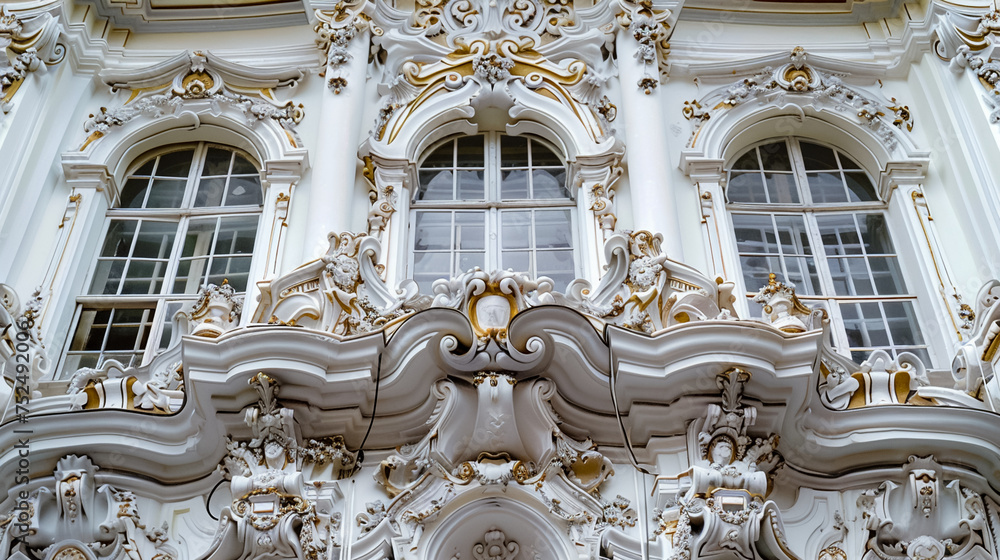 Ornate Rococo architecture with lavish details and intricate designs ...