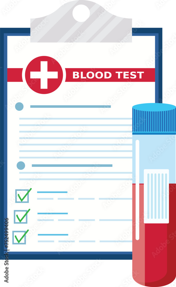 Illustration of a blood sample in a medical laboratory tube with the ...