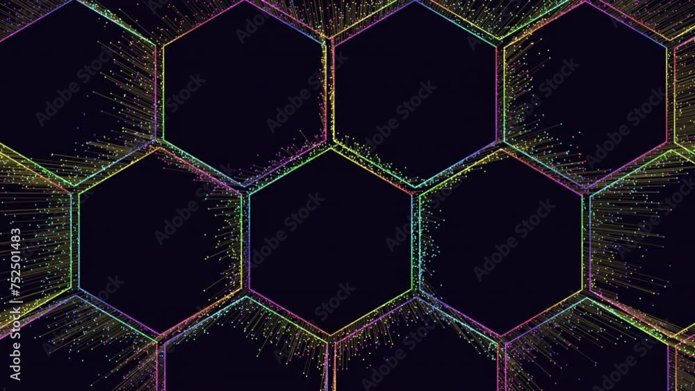 Vidéo Stock Complex honeycomb pattern formed by a grid of hexagons ...