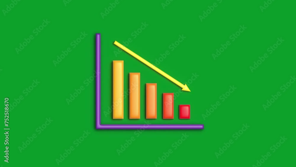 3D render animation footage statistics bars graph, Bar graph going up ...