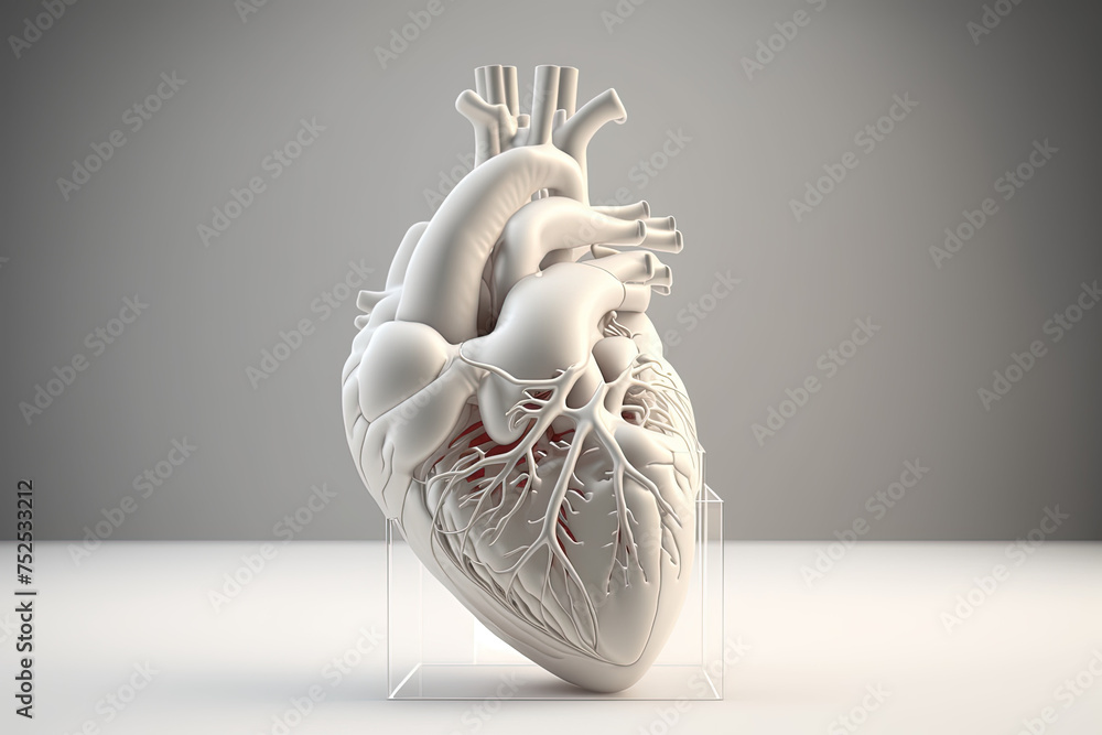 Medical anatomical heart, 3d render, Realistic heart, Soft light ...