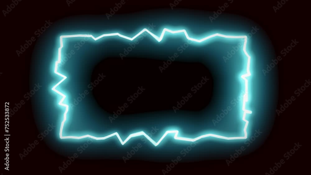 Neon glow, lightning frame video loop. An overlay 3D illustration ...