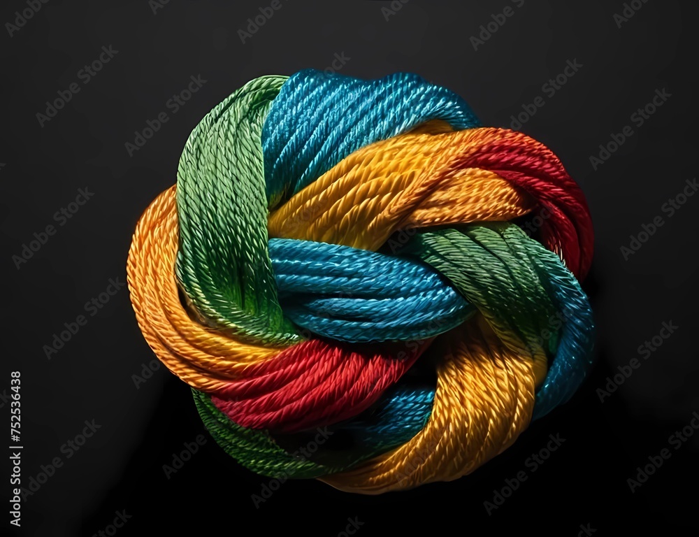 Team rope diverse strength connect partnership together teamwork unity ...