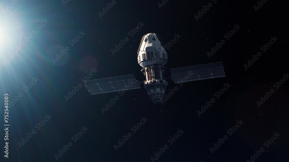 Vidéo Stock 3D graphics of the satellite attacking space object with ...