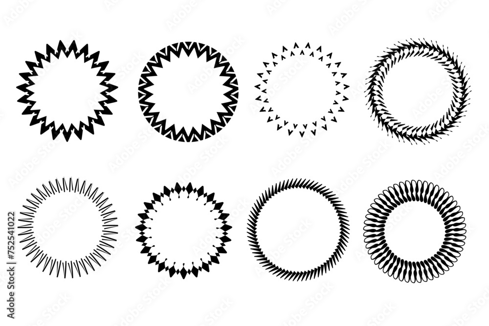 Vintage round border celtic circle frames. Circular magical patterns ...