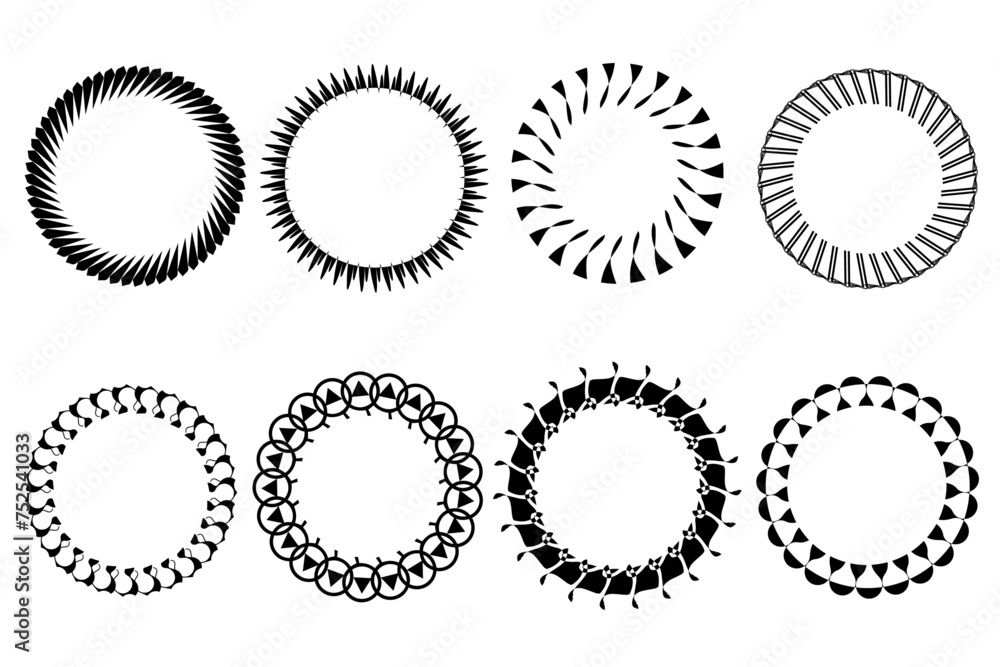 Vintage round border celtic circle frames. Circular magical patterns ...