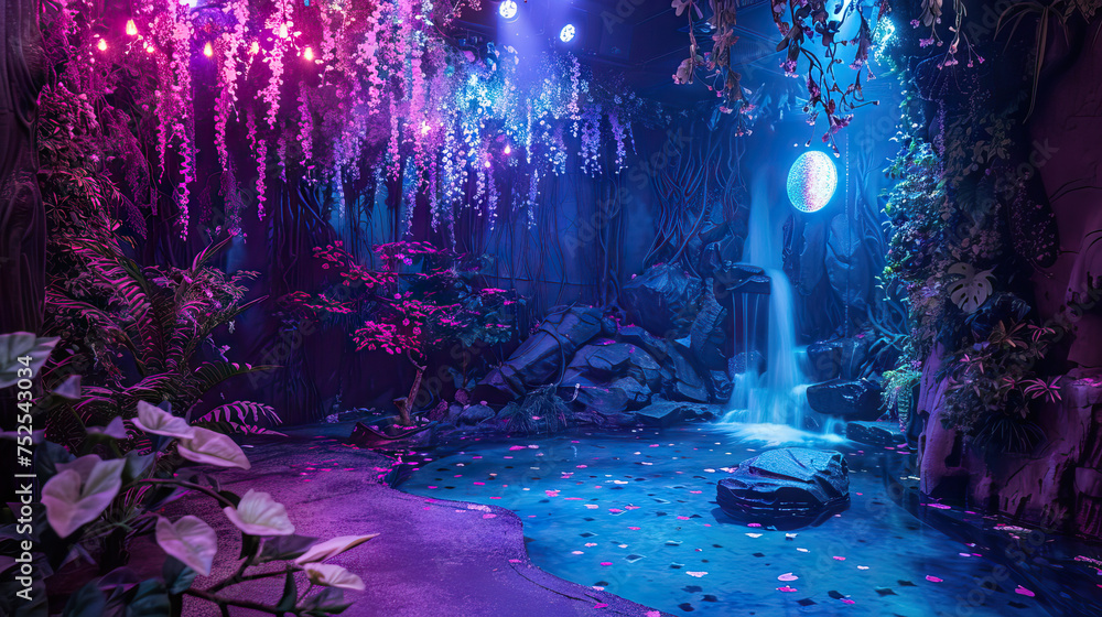 A surreal stage setting inspired by dreams and fantasy, featuring ...