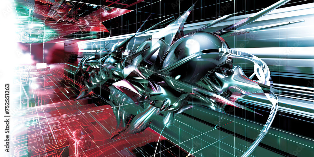 Y2K, dreams, exploring, enigmatic, world, Metalheart, abstract, realms ...