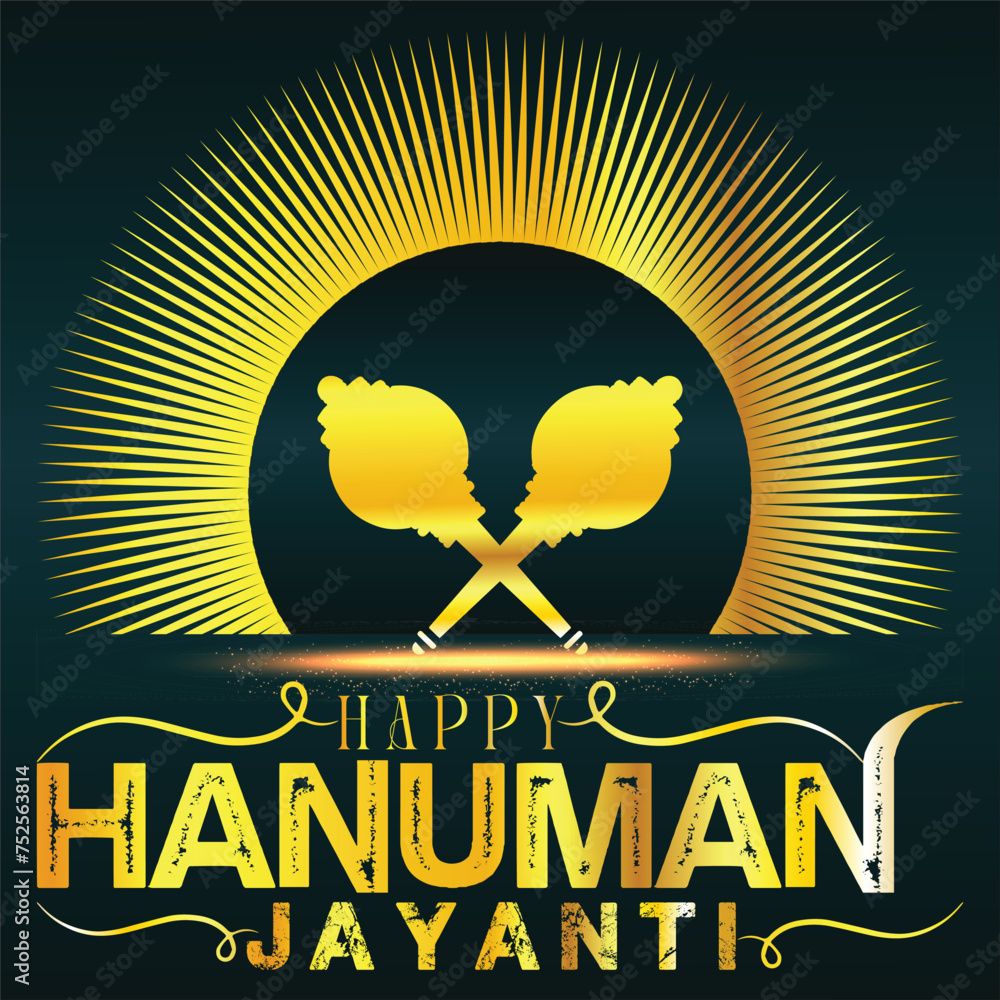 Vector happy hanuman jayanti typography design vector illustration ...