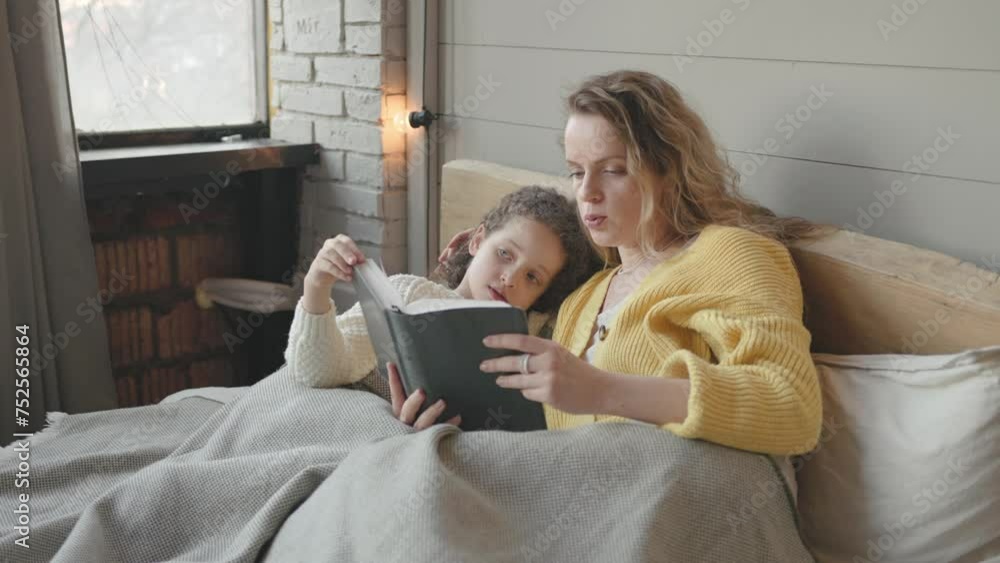 Caring single parent Caucasian mother babysitter mom hug little ...