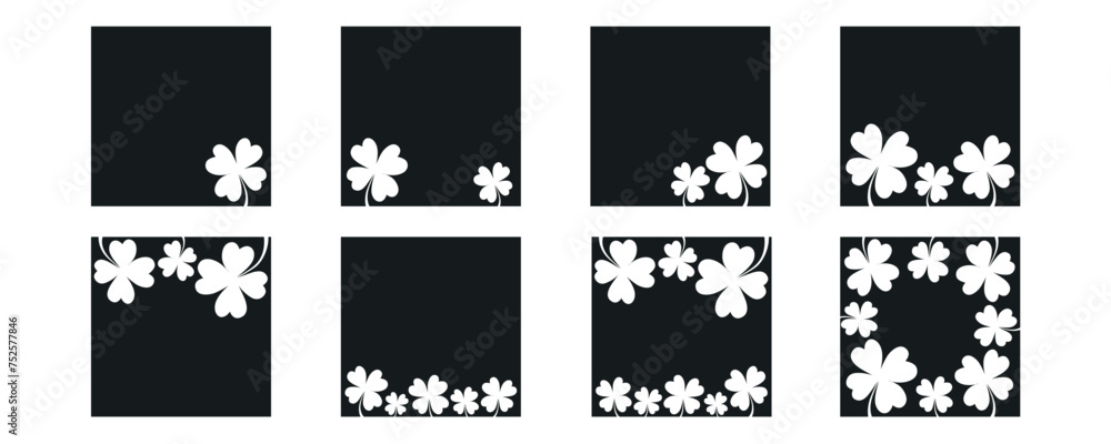 Four leaf clover flower frame for Saint Patrick day - good lucky symbol ...